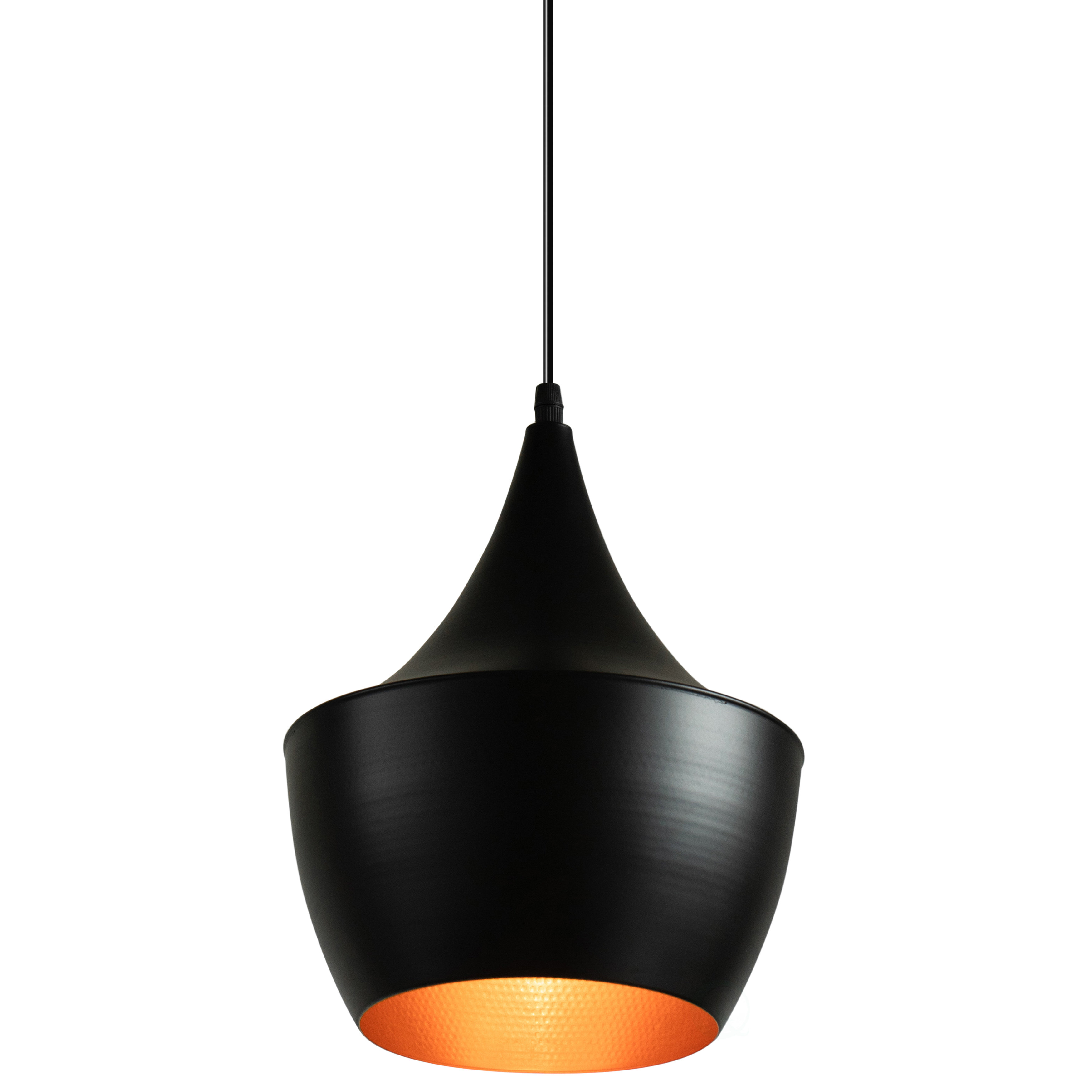 Latitude Run® Zanayla Modern Round Thick Metal Black Pendant Lamp ...
