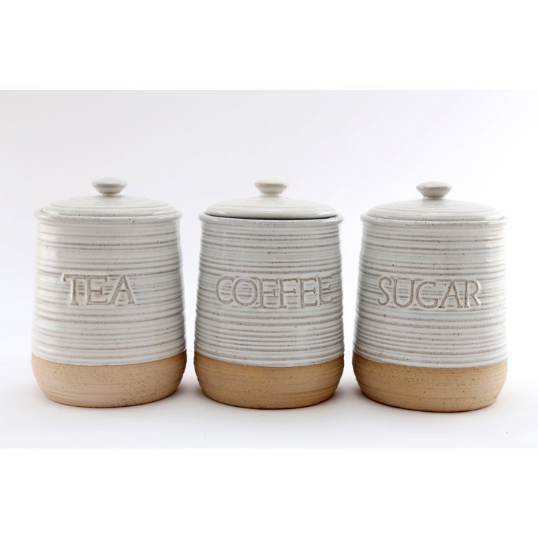 August Grove 3 Piece Coffee, Tea and Sugar Jar Set | Wayfair.co.uk
