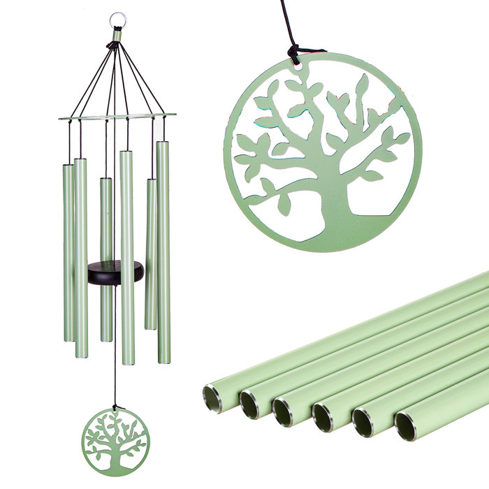Millwood Pines Martyn Laser Cut Metal Hand Tuned Wind Chime | Wayfair
