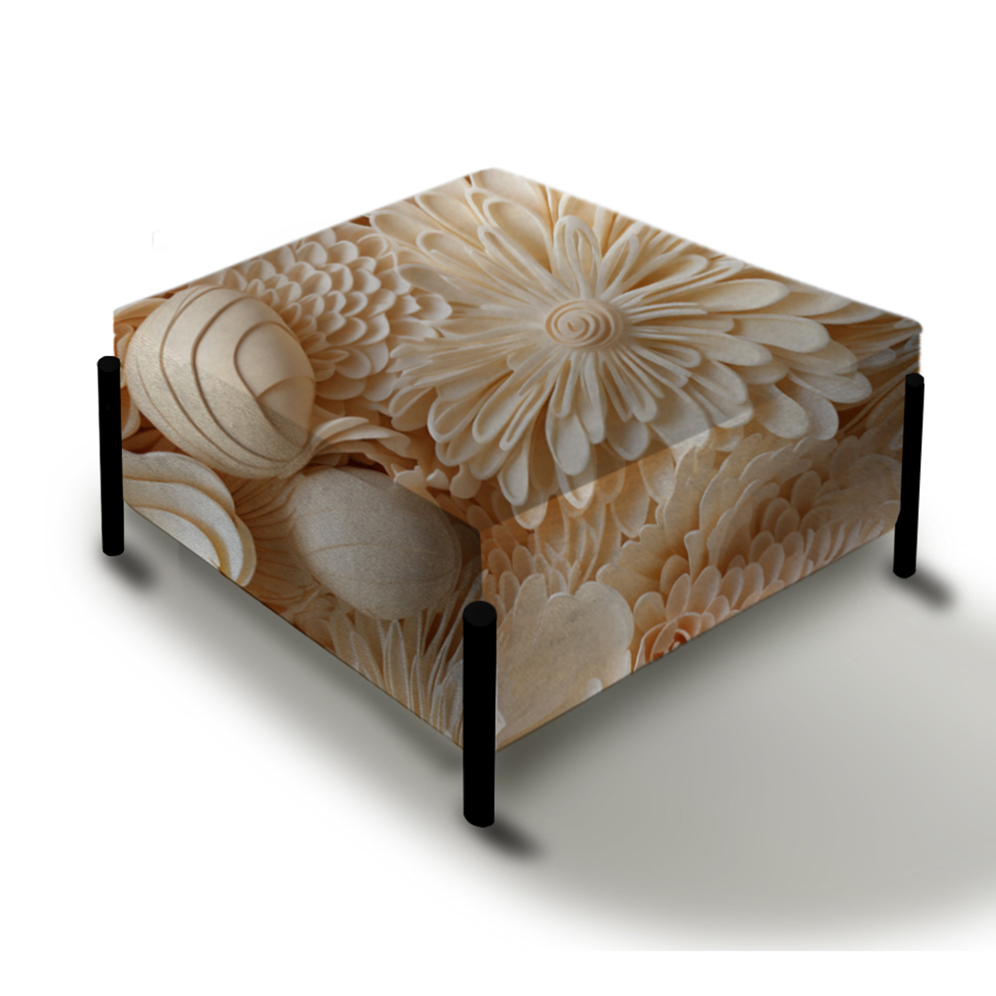 Design Art Seashell Lace Tropical Pattern - Tropical Large Square ...