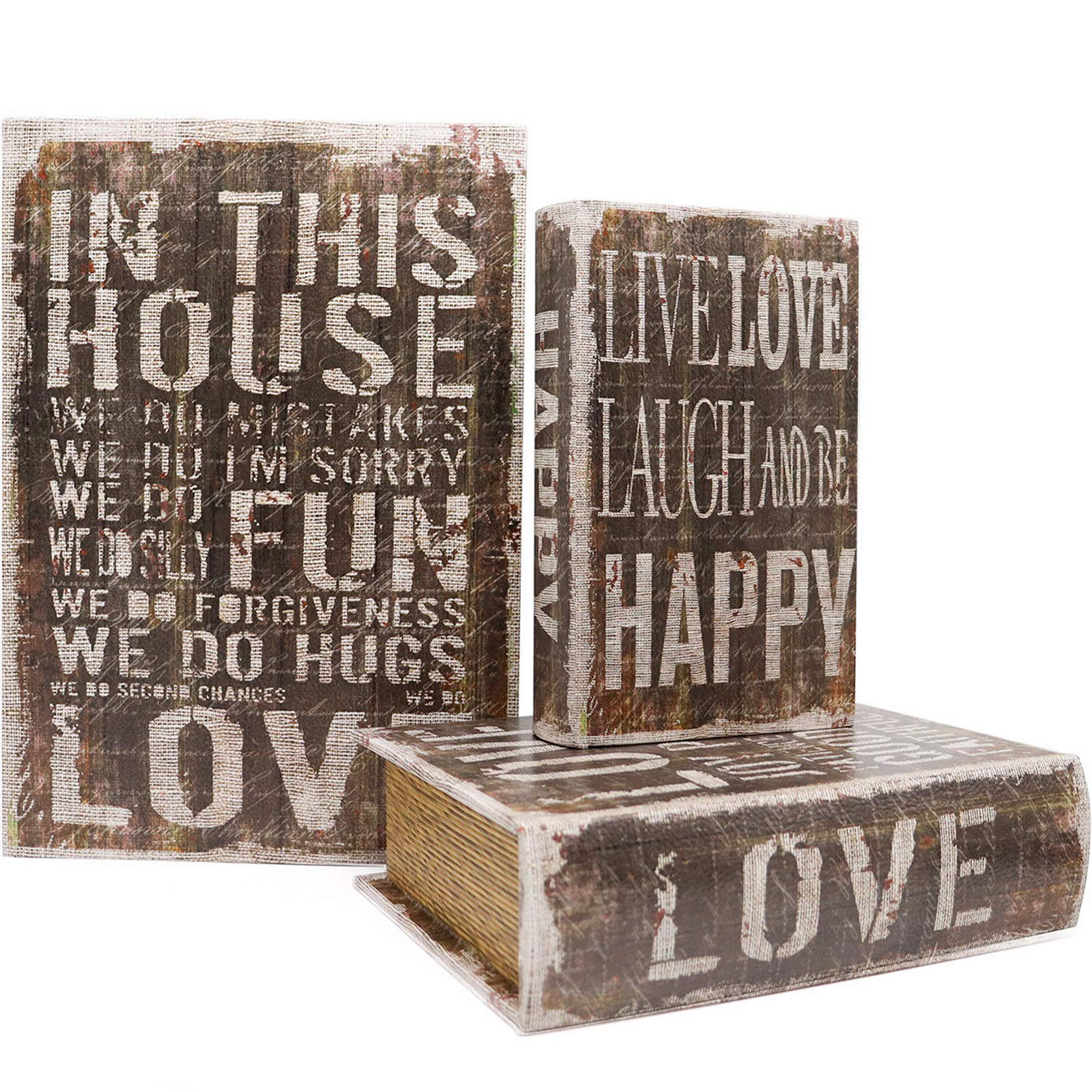 Gracie Oaks Storage Decorative Book Boxes Set of 3 | Wayfair