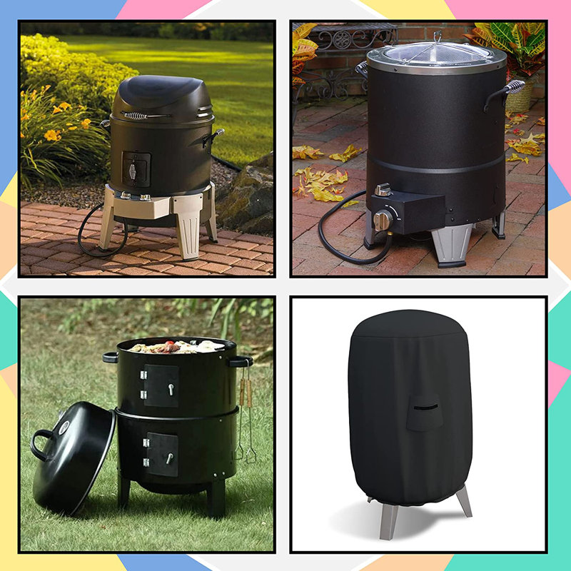 Covers & All Heavy Duty Waterproof Round Smoker Grill Cover ...