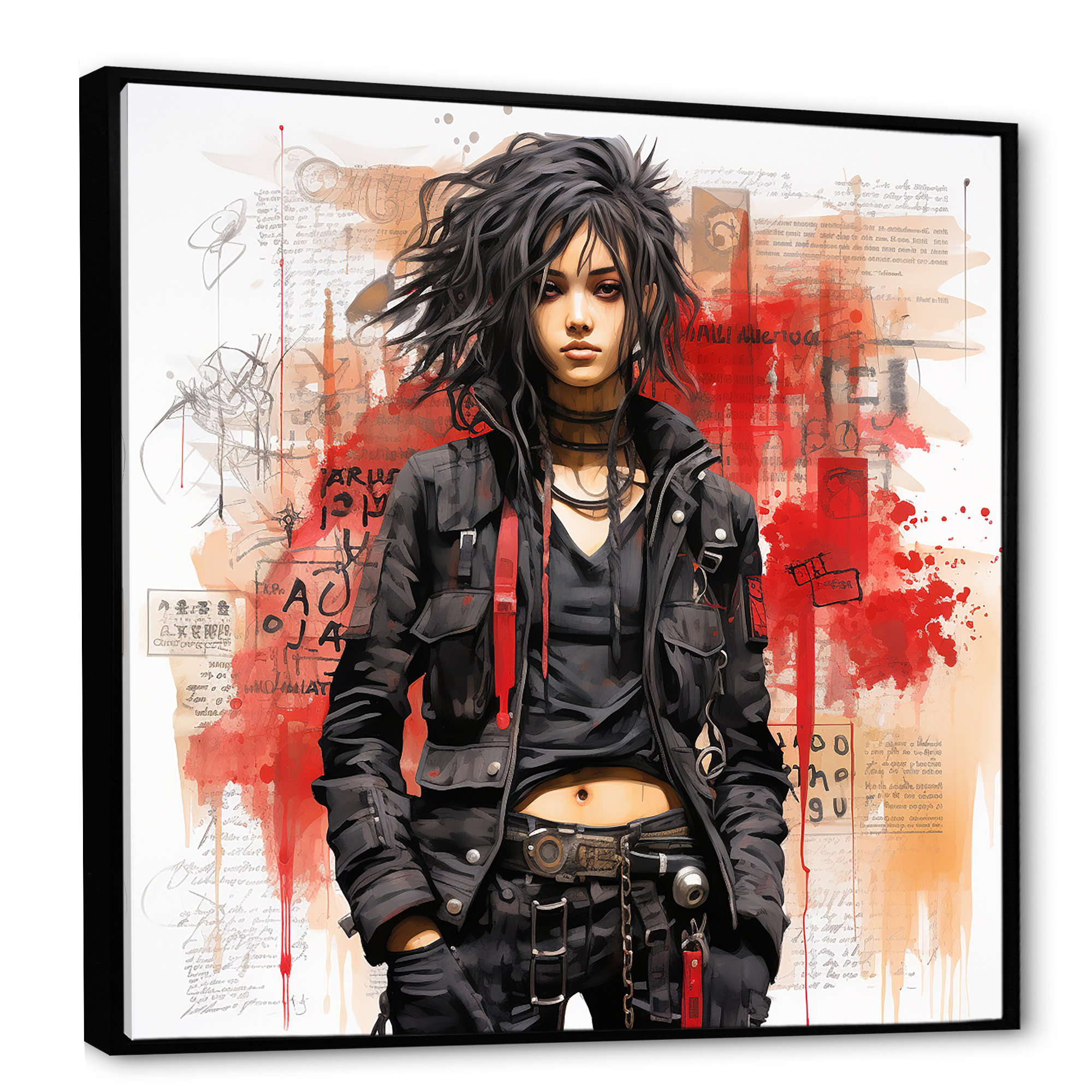 Winston Porter Black And Red Punk Woman Rebellion Portrait II - Fashion ...