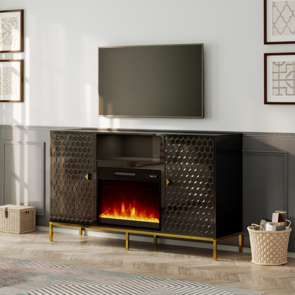 Mercer41 Saheli 59.52" Media Console TV Stand with 23" Electric ...