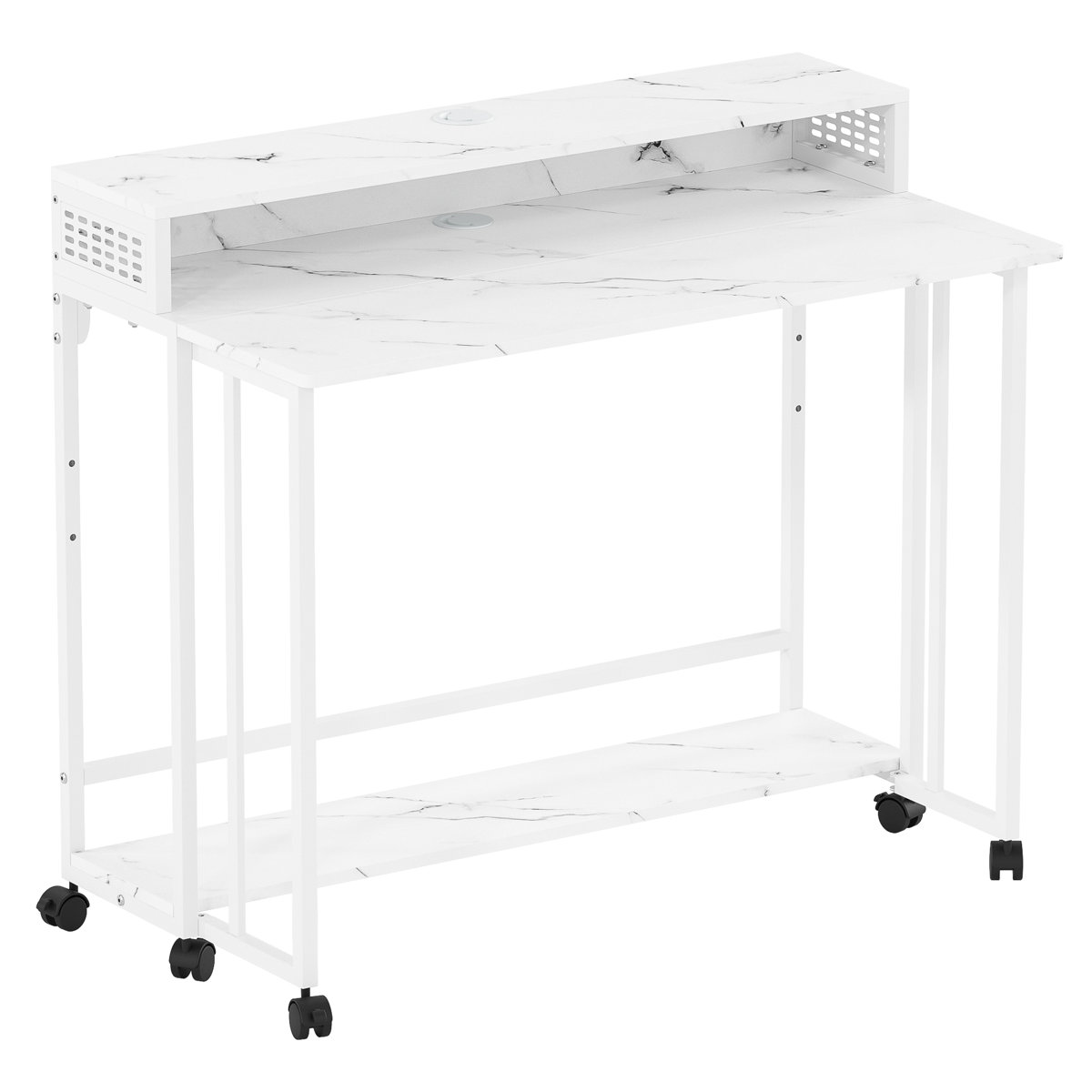 Ebern Designs Modern Computer Desk Foldable Desktop with Rotating ...