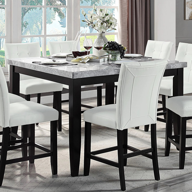 Red Barrel Studio® Hussein Square Counter Height Table in Black | Wayfair