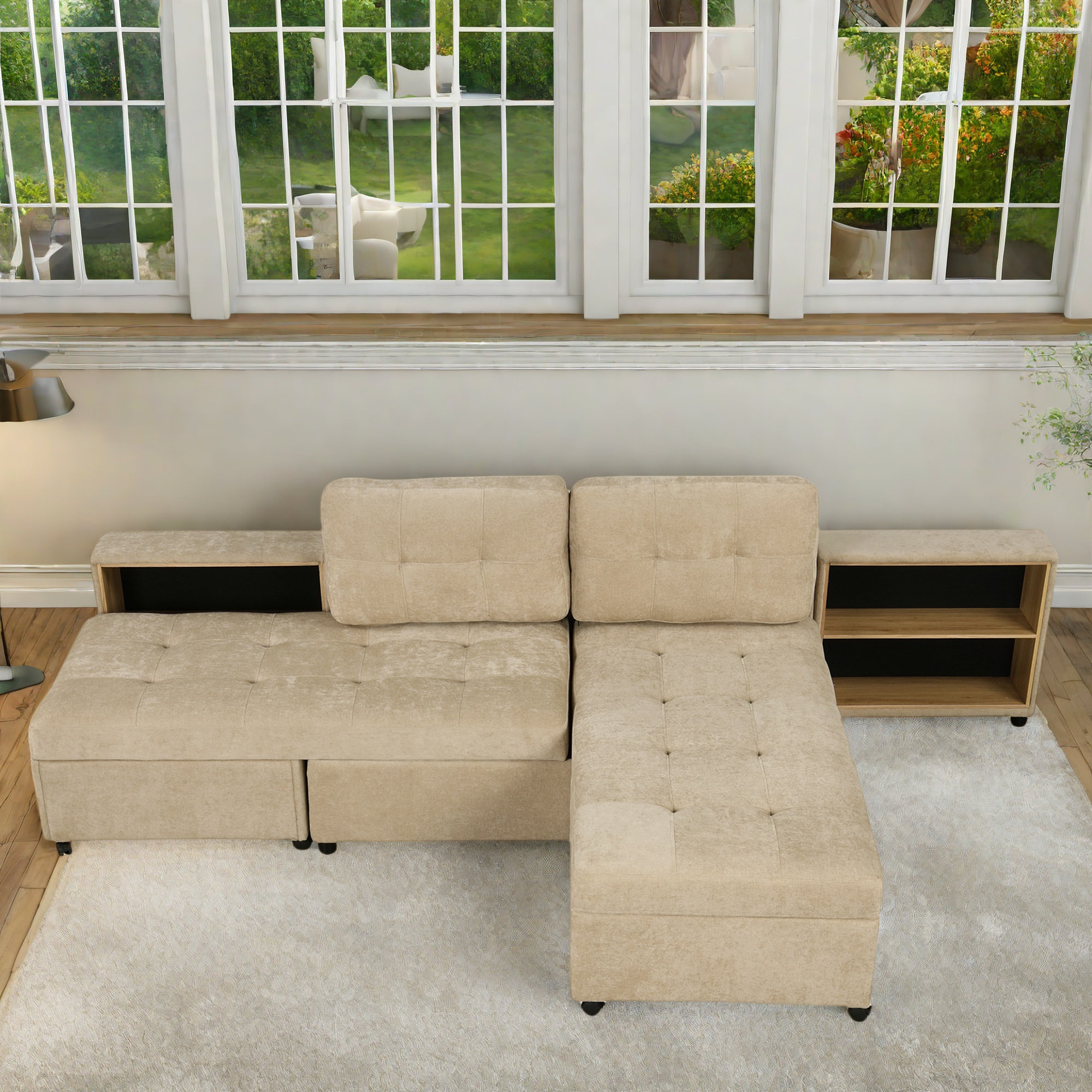 Latitude Run® Versatile Free-combined Modular Sofa With Two Storage ...