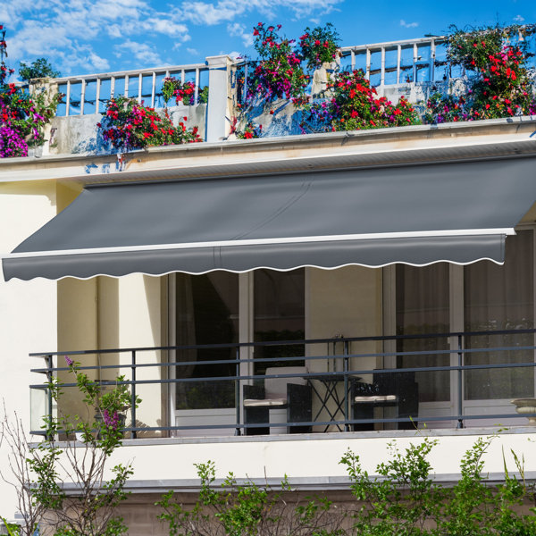 Edrosie Inc Outdoor Patio Manual Retractable Exterior Window Awning ...