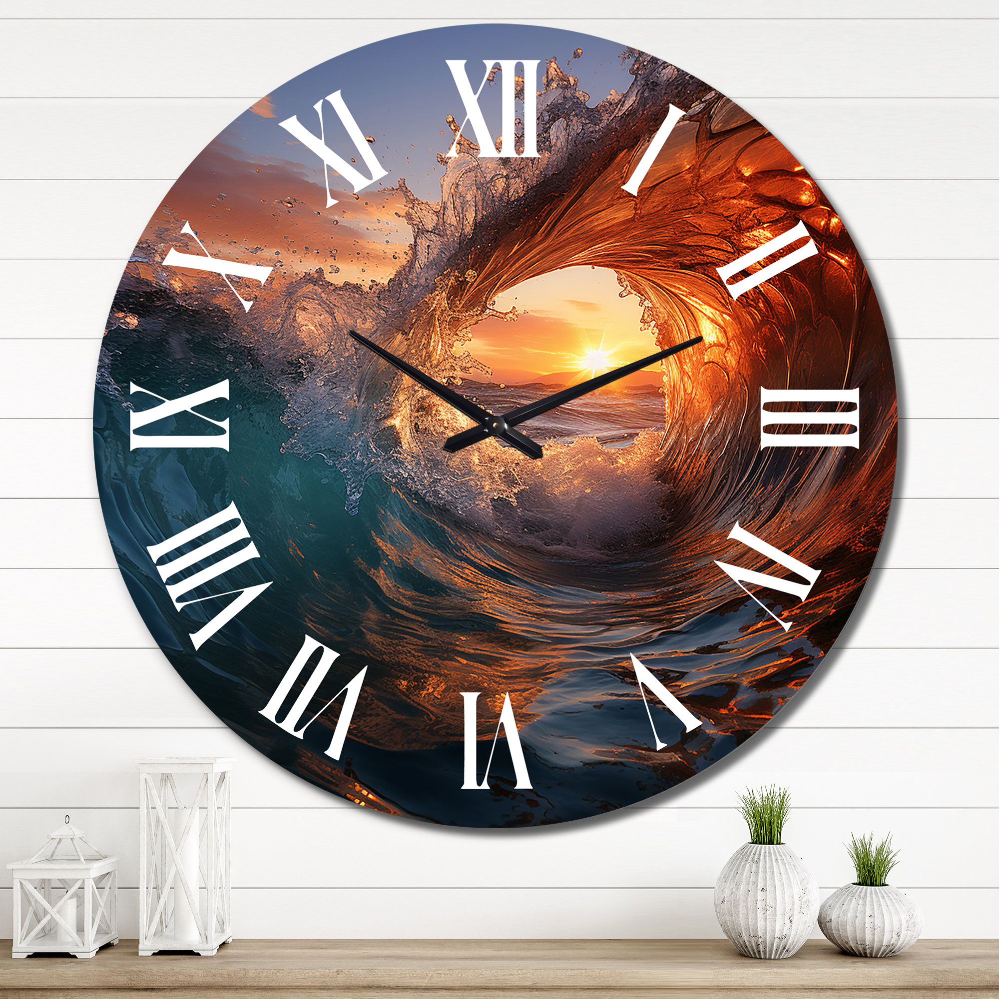 Design Art Sunshine Through The Breaking Waves II - Coastal Waves Wall ...