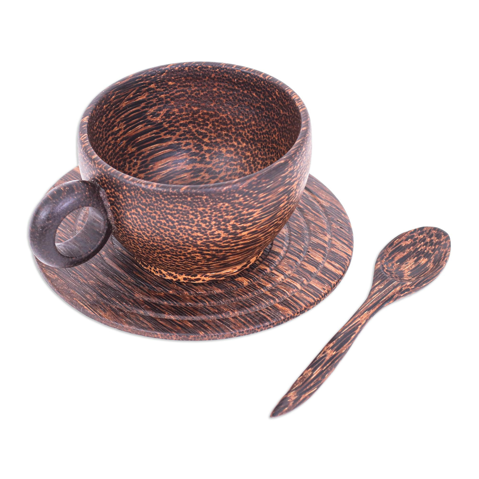 Dakota Fields Handmade Solid Natural Reunion Wood Coffee Set (Set Of 3 ...