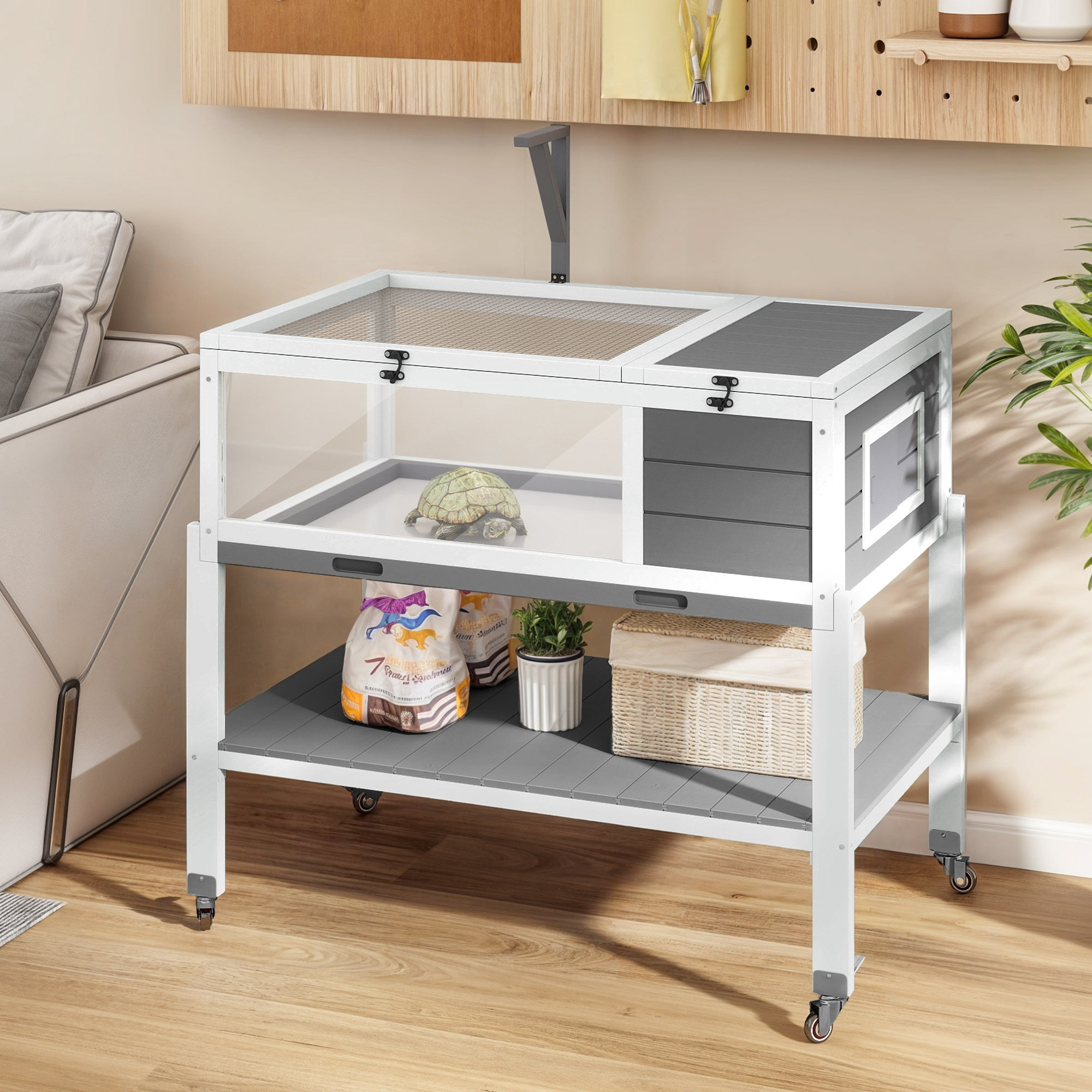 Archie & Oscar™ Large Tortoise Habitat with Storage Shelf and Wheels ...