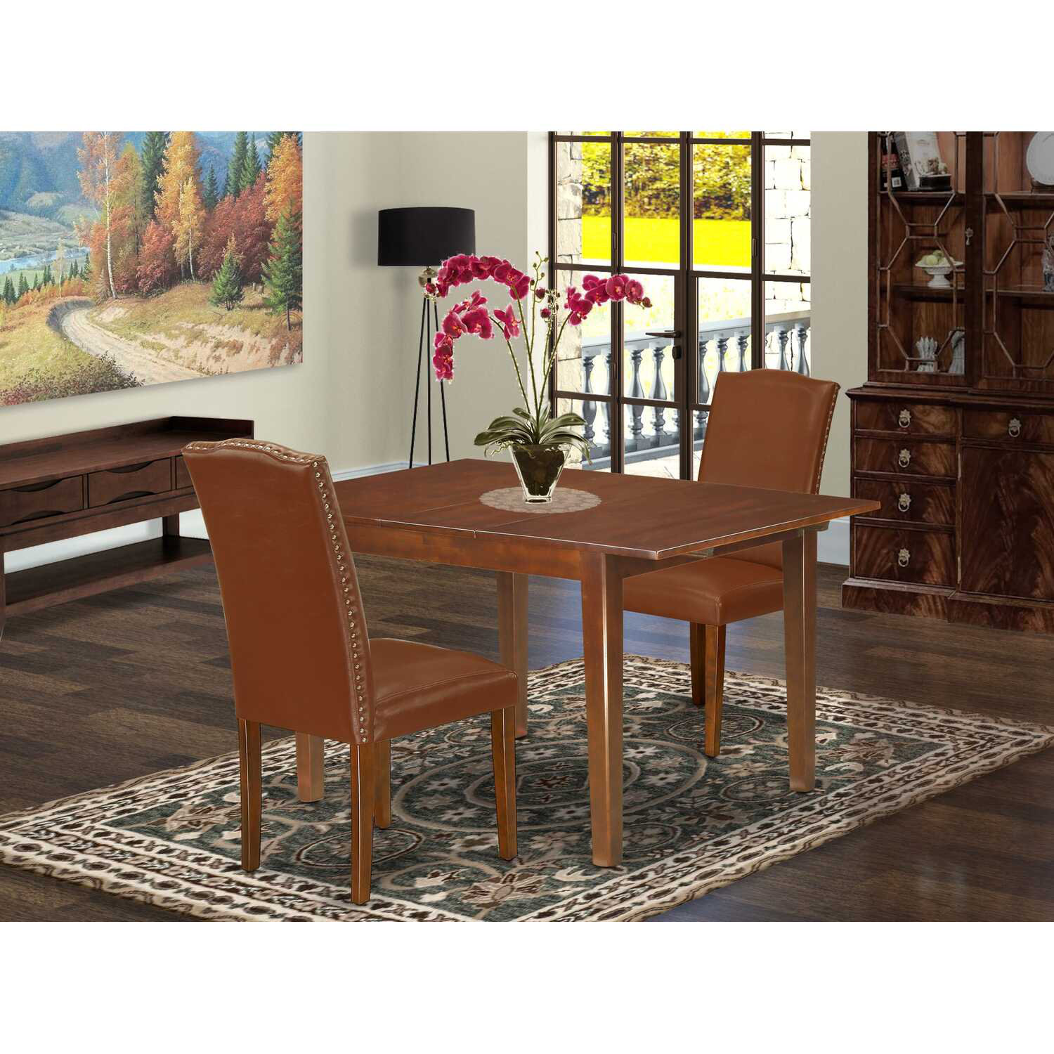 Alcott Hill® Mahogany Finish Rectangular Solid Wood Top With Butterfly ...