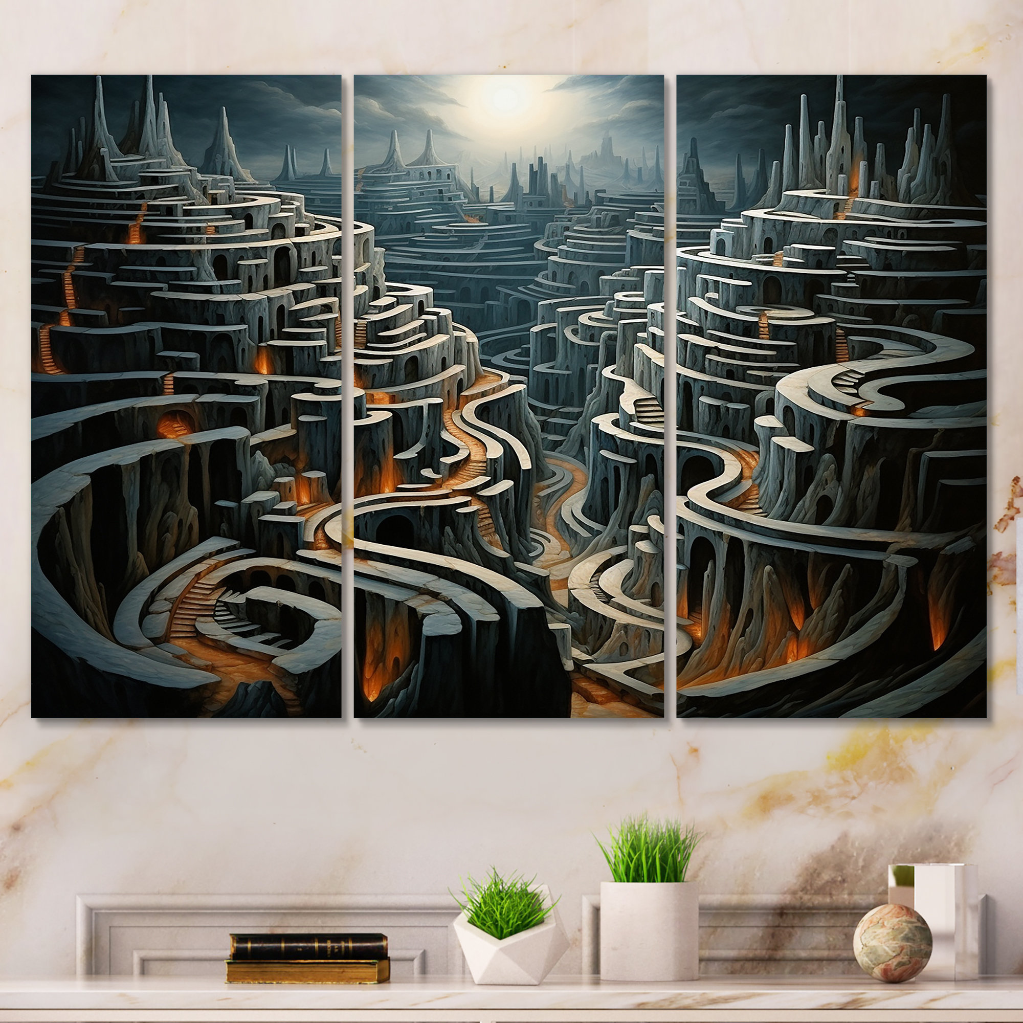 Latitude Run® Maze Surreal Landscape I - Surrealism Wall Art | Wayfair
