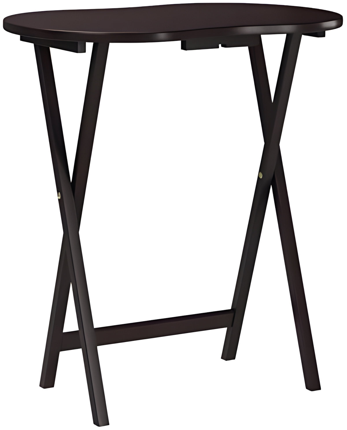 George Oliver Sturdy Folding TV Table Set With Solid Wood Base And ...