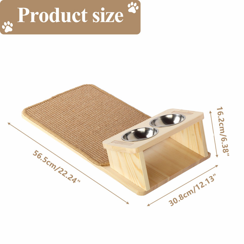 Tucker Murphy Pet™ Wall Mounted Wood Cat Perch with Feeder Bowl | Wayfair