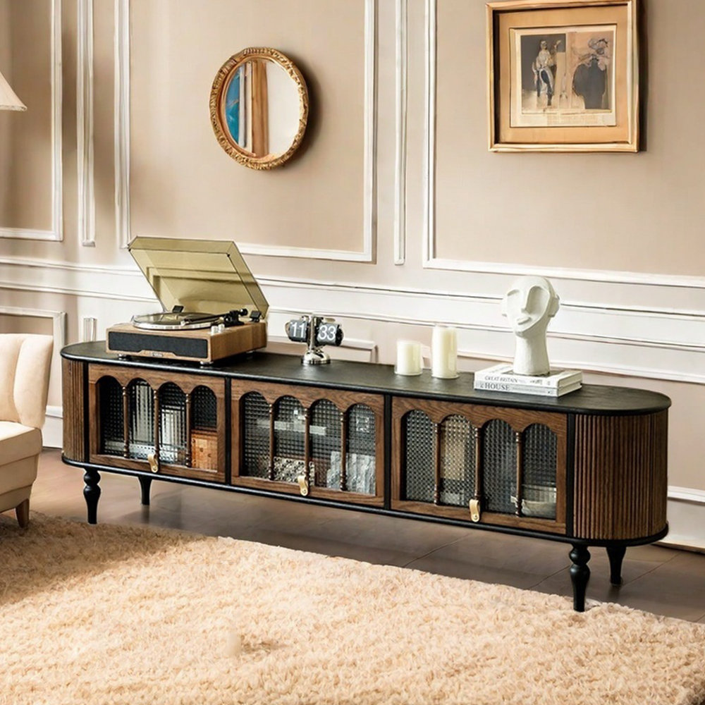 LIZIYE Oak TV Stand with Contrast Colors | Wayfair