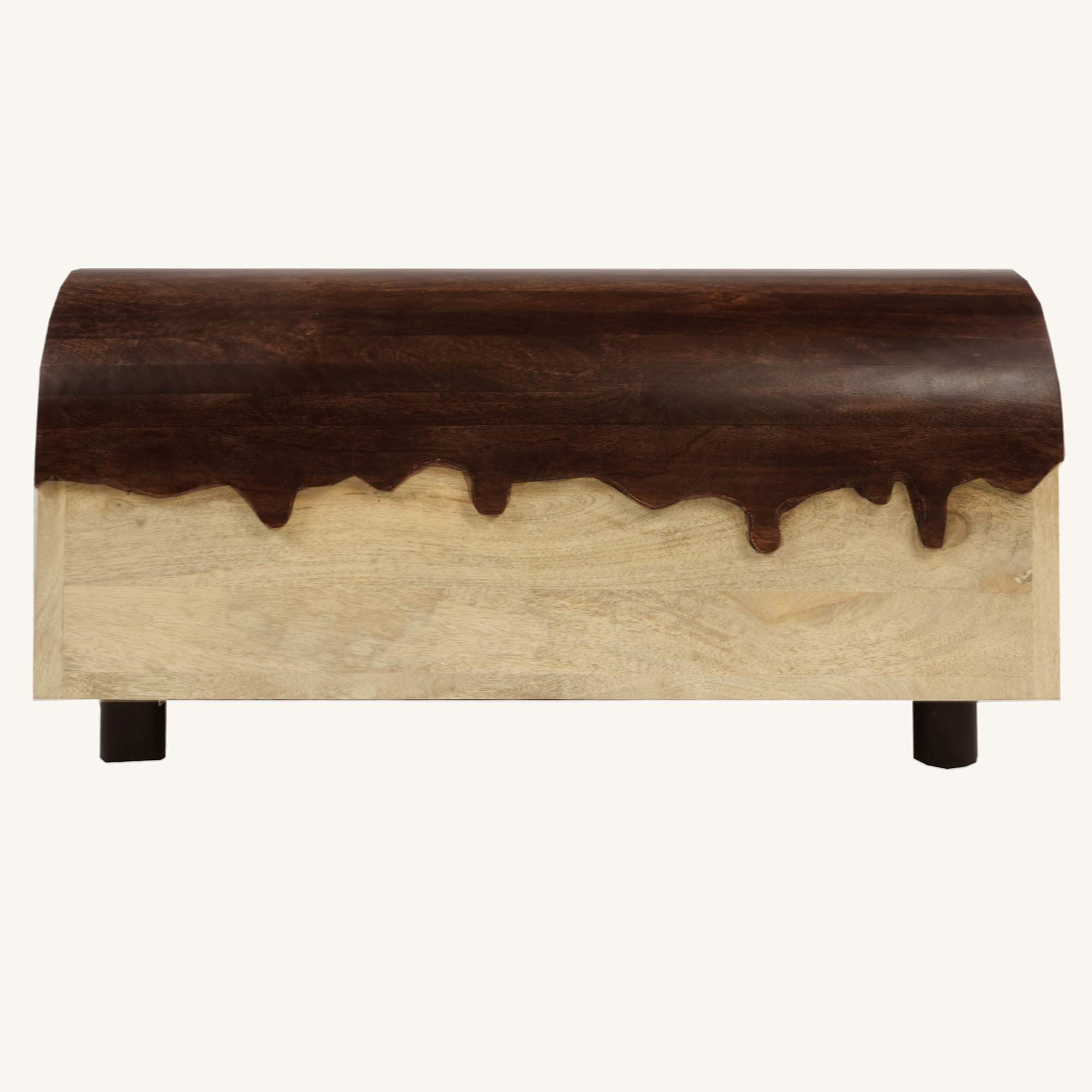 Dakota Fields 36 Inch Modern Mango Wood Coffee Table, Drip Design ...