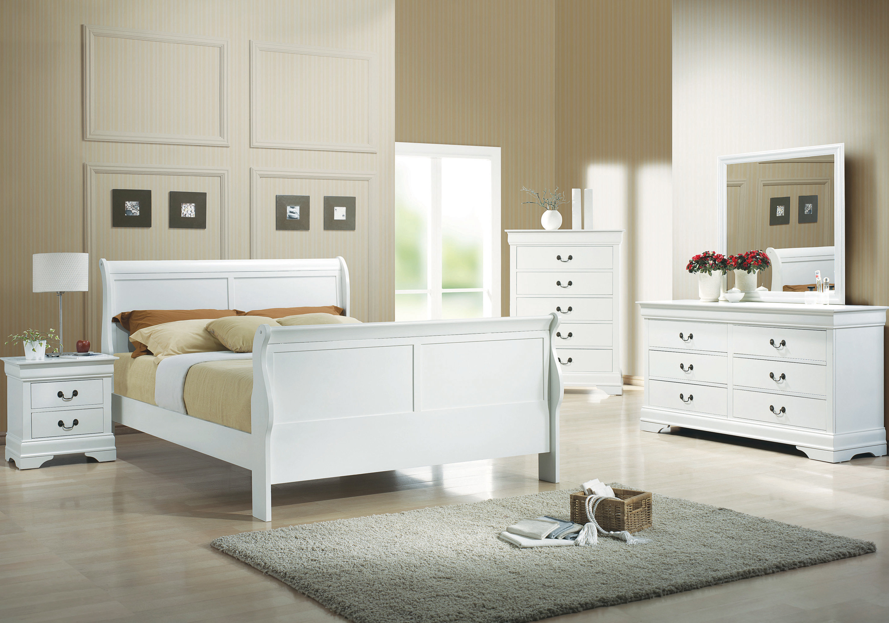 Charlton Home® Cuinn 4 Piece Bedroom Set in White | Wayfair
