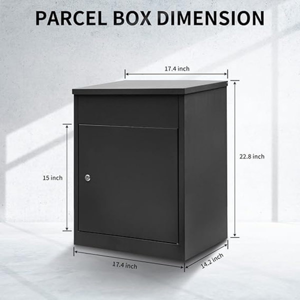 Invenitiah Package Delivery Box For Outside, Large Galvanized Steel ...