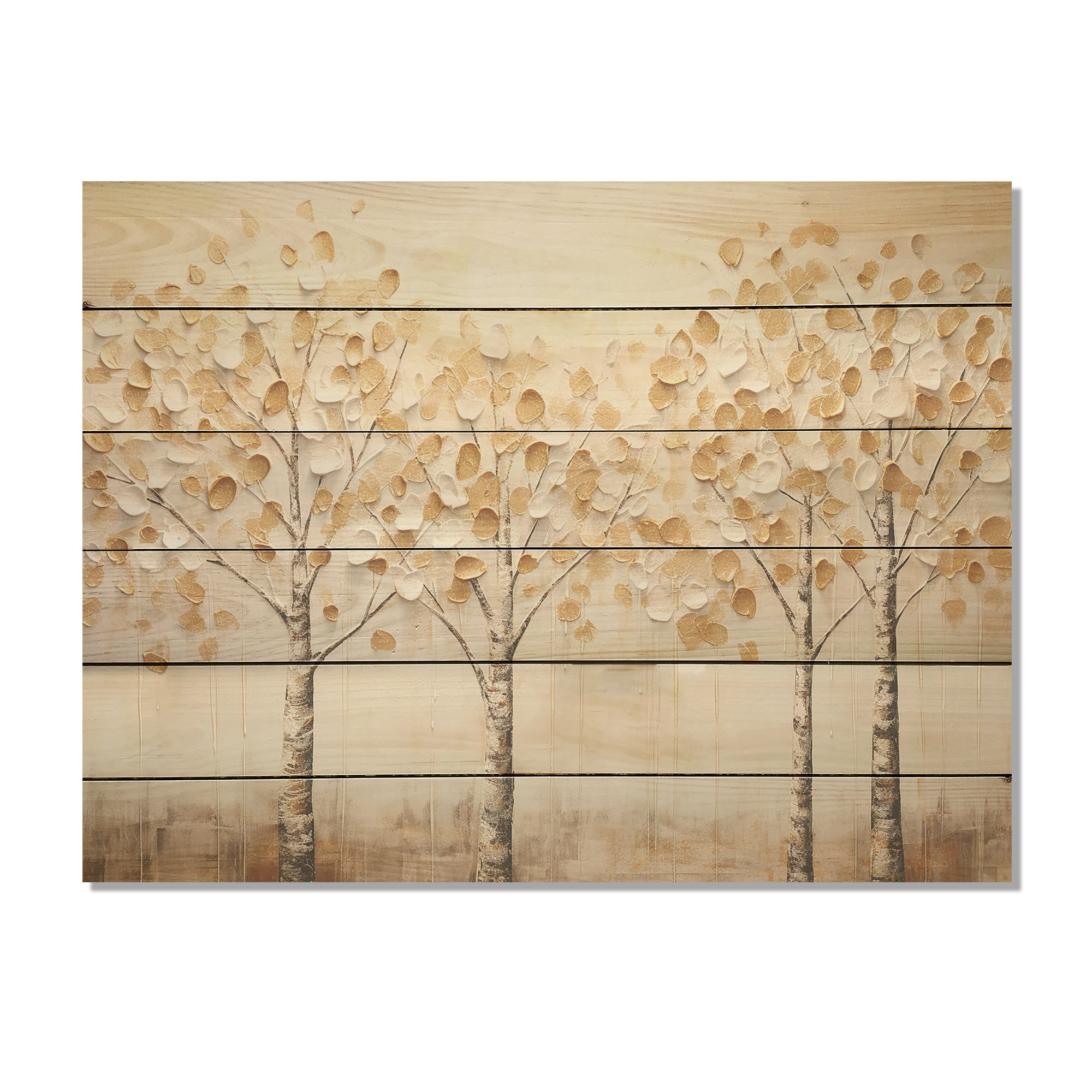 Red Barrel Studio Beige Trees Harmony - Trees Wood Panel Wall Art On ...