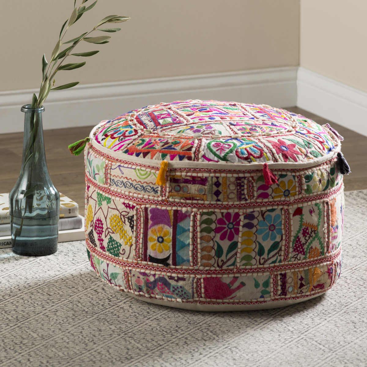 Mistana™ Lorna Floral Pouf & Reviews | Wayfair