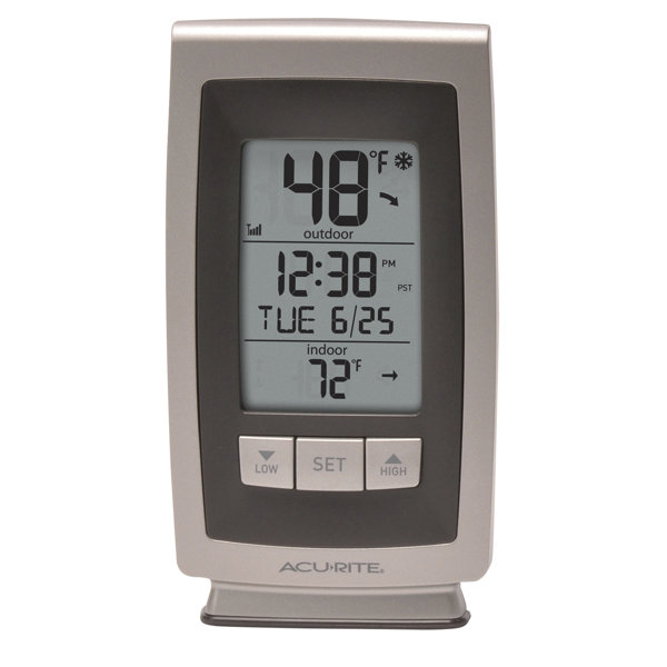 AcuRite Wireless Digital Indoor/Outdoor Thermometer with Clock, Day ...