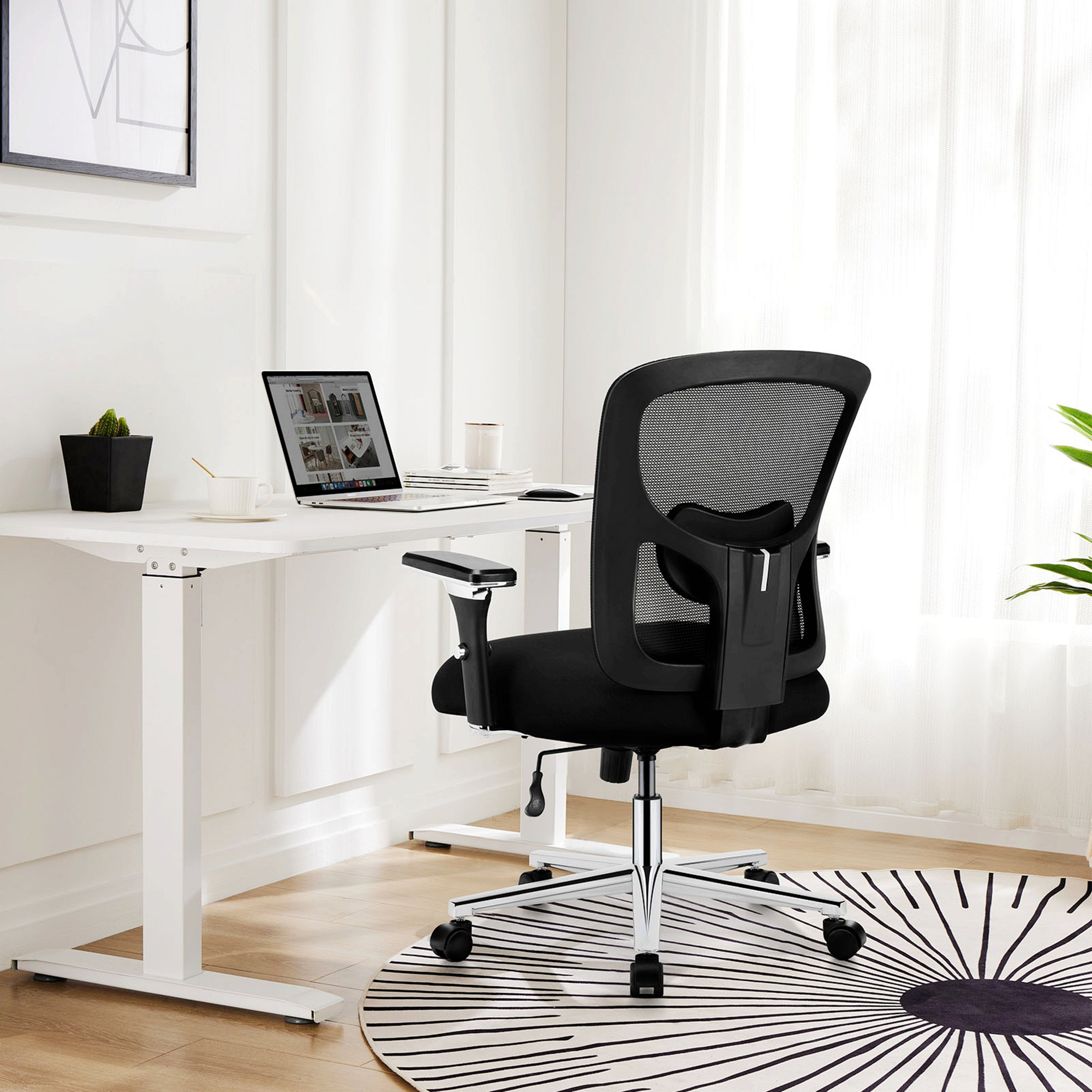 Inbox Zero Upholstered Computer Chair, Office Chair, Arm Chair For ...
