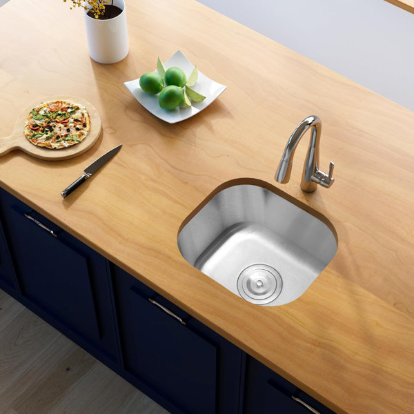 Ruvati USA Undermount Kitchen Sink, 14 Inch Bar Sink, Stainless Steel ...