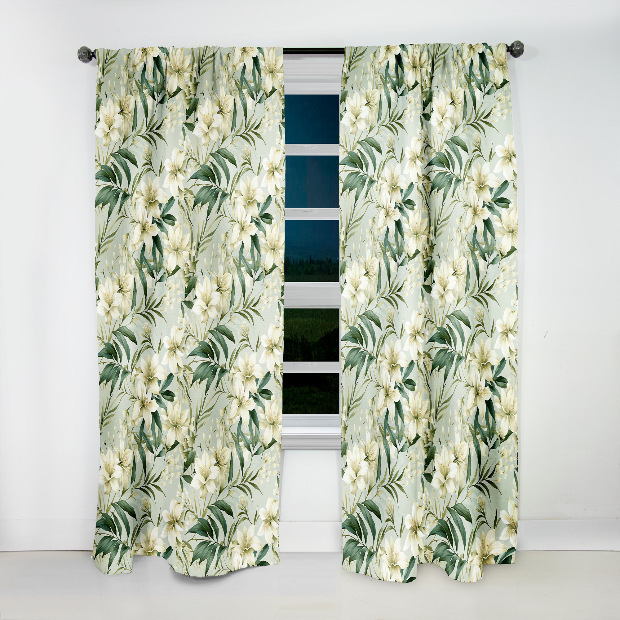 Design Art Bamboo Whispers Tropical Pattern III - Tropical Curtain ...
