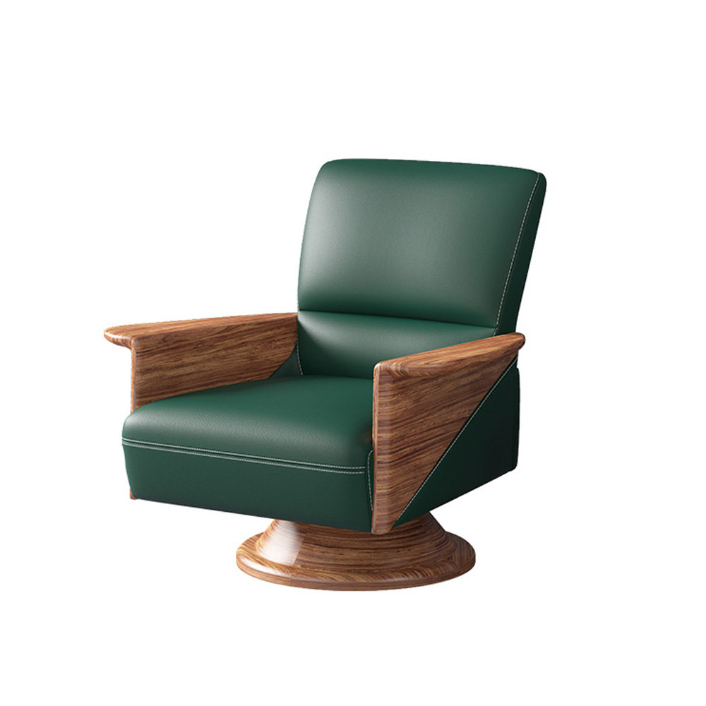 TimberCraft Designs Rotating genuine leather leisure chair | Wayfair