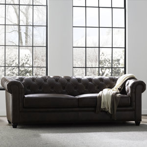 Greyleigh™ Owen 84'' Leather Sofa & Reviews | Wayfair