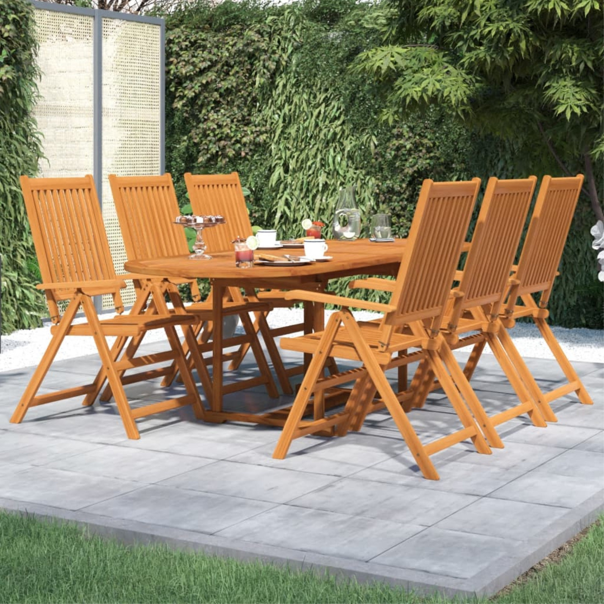 Red Barrel Studio® Oval 6 - Person 66.9'' Long Acacia Dining Set | Wayfair