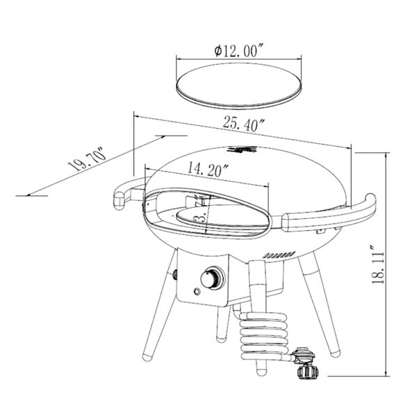 AJ ENJOY Auto Pizza Oven Steel Propane Pizza Oven with Auto Spin Motor ...