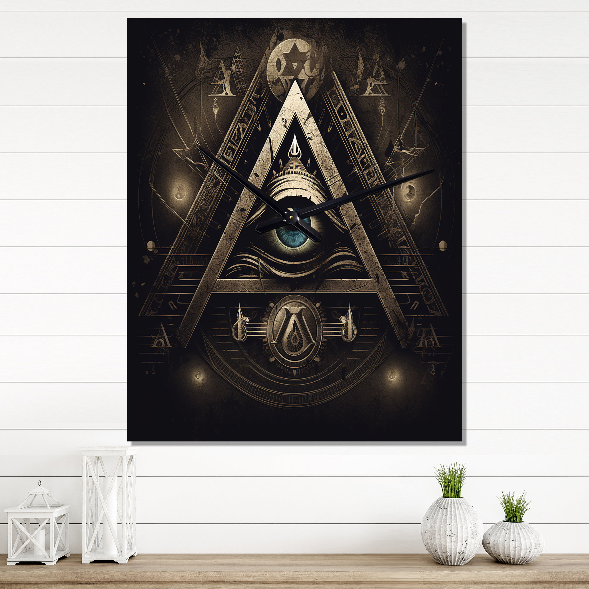 Ivy Bronx The All Seeing Divine Eye Illuminati I - Egyptian Wall Clock ...