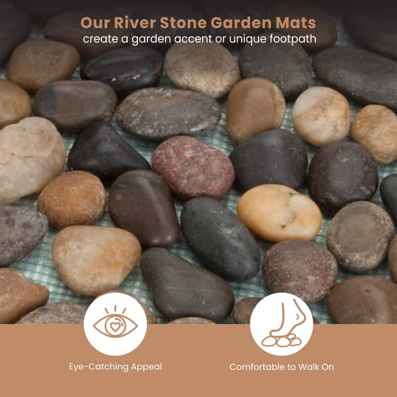 Dovecove 12 Inch Riverstone Round Stepping Stones - Set Of Three (3 ...