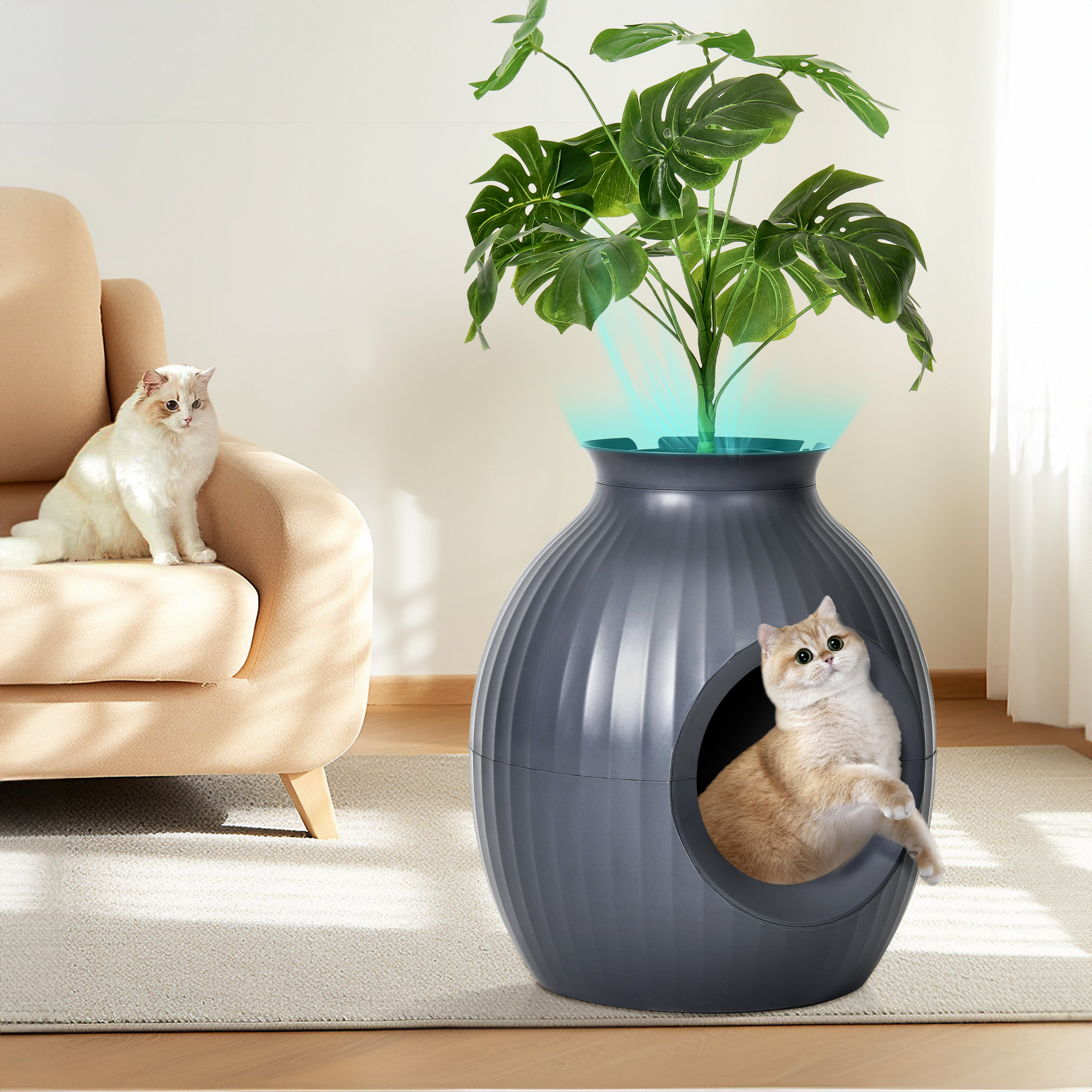 Tucker Murphy Pet™ Smart Plant Litter Box (Green Ficus) | Wayfair