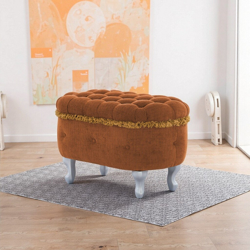 Red Barrel Studio 29.5 Upholstered Storage Bench Ottoman Button Tufted ...