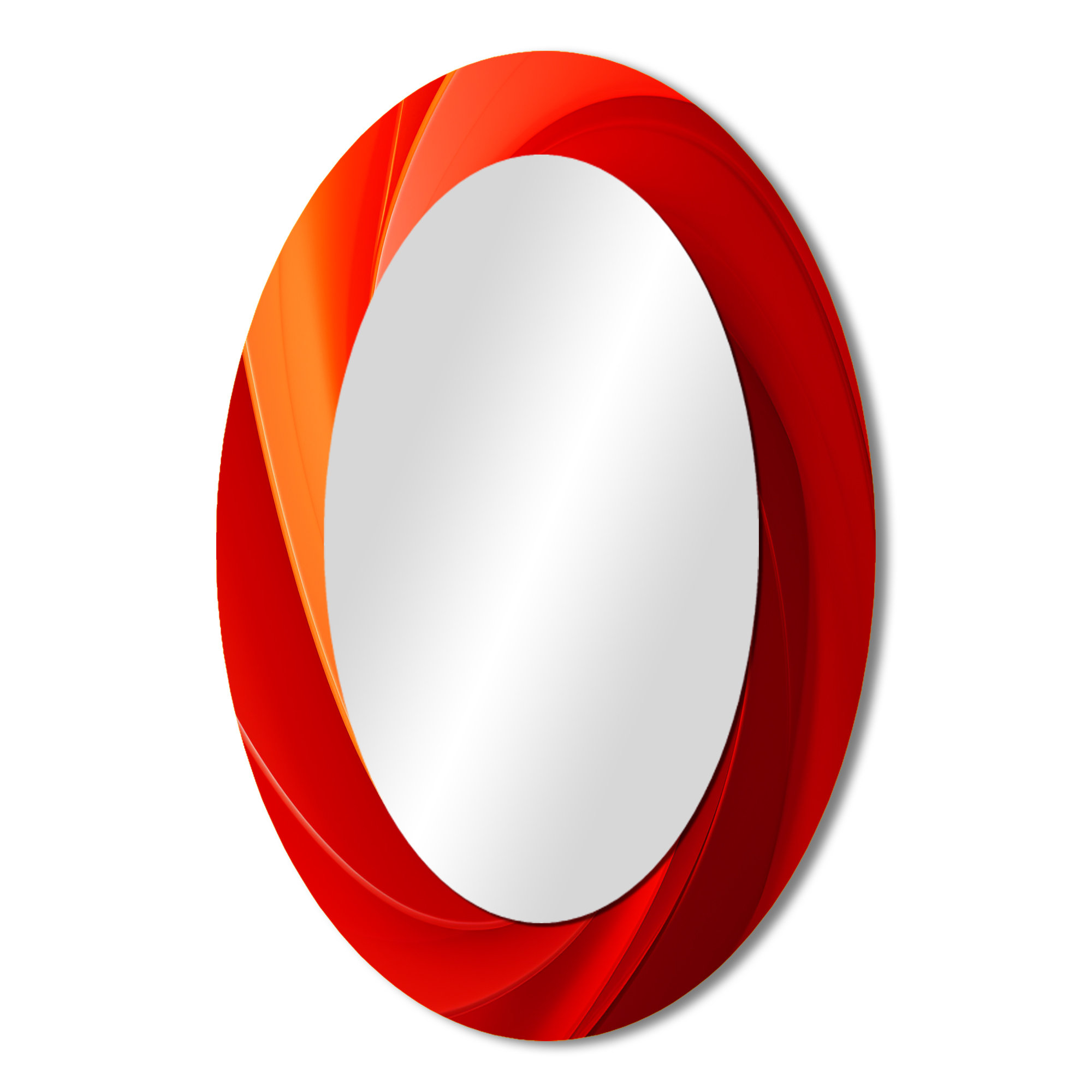 Ivy Bronx Red Perpetual Pulse Vortex III - Large Oval Wall Mirror On ...