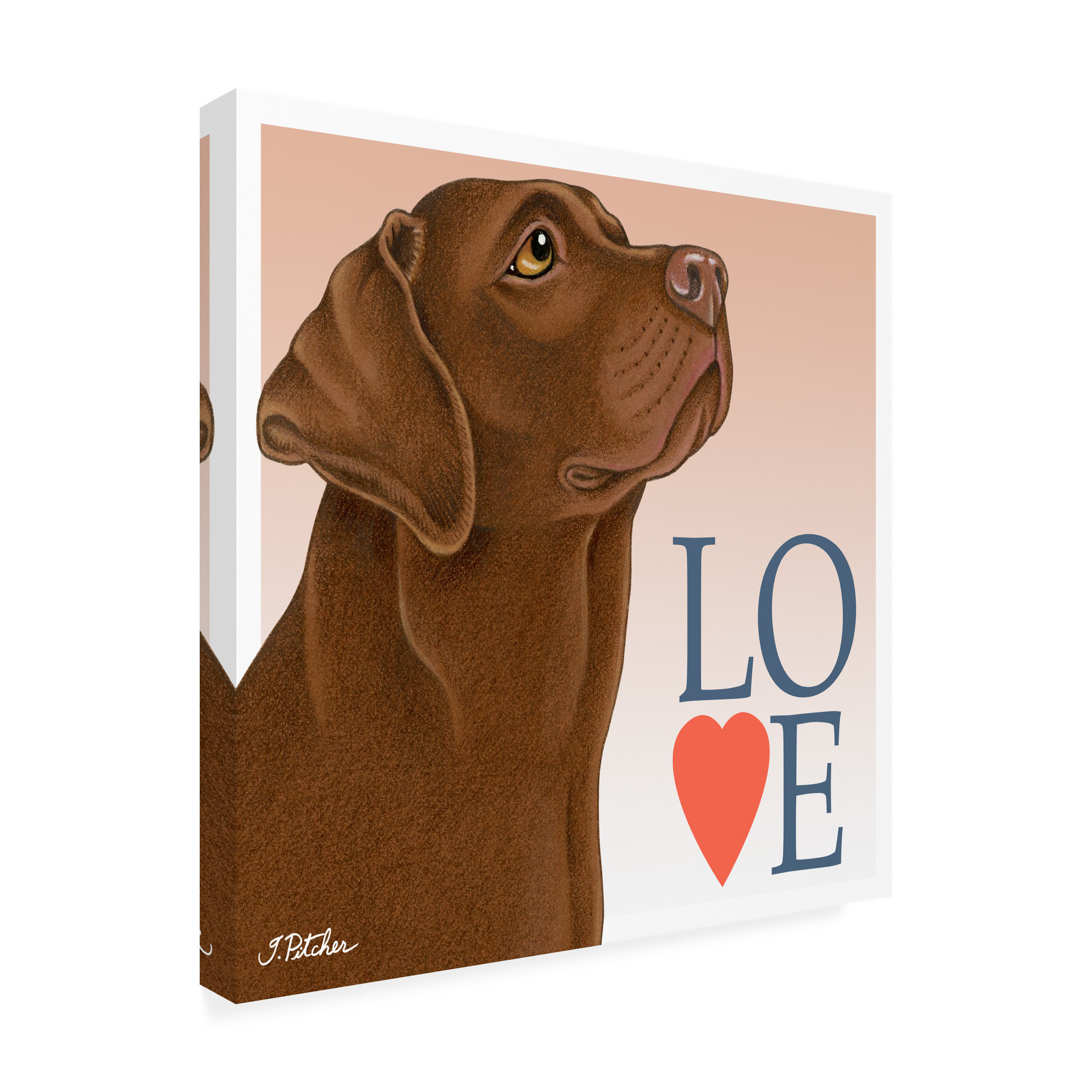 Winston Porter Tomoyo Pitcher 'Chocolate Labrador Love' Canvas Art ...