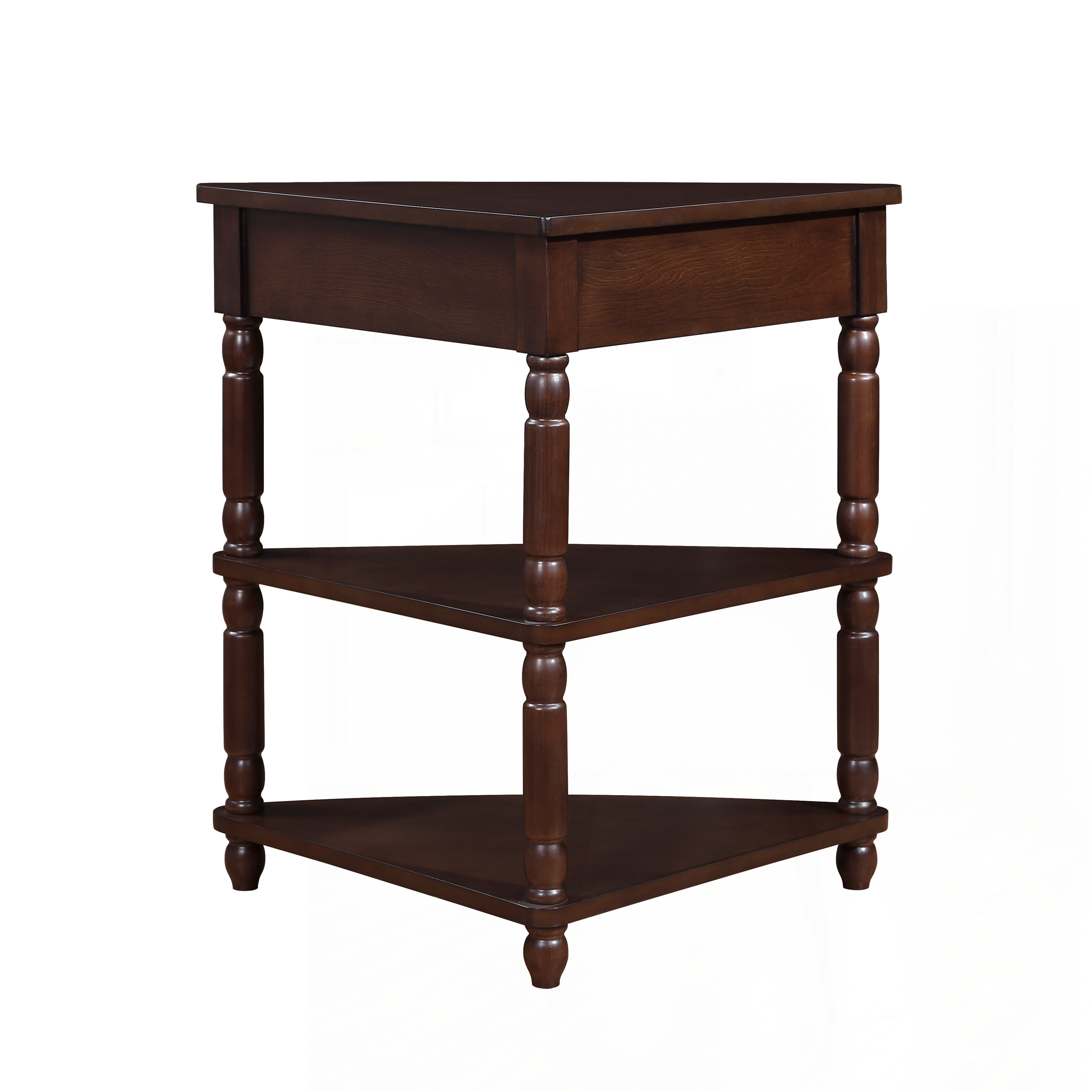 Rongeng 33.8'' Small Triangle Corner Table, Wood Corner Side Table For ...