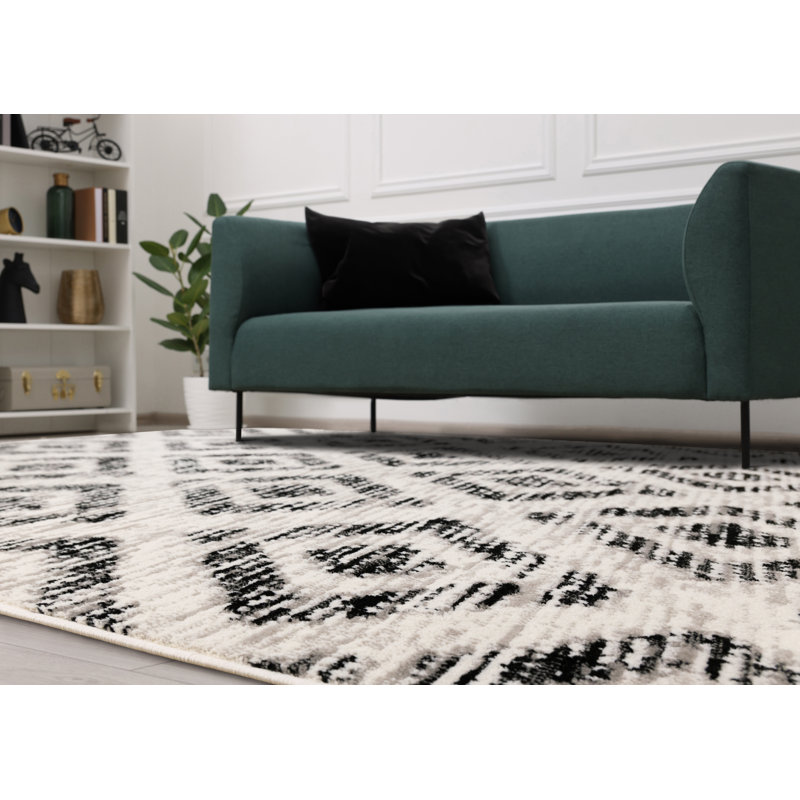 Novelle Home Meridian Geometric Black/Beige Area Rug & Reviews ...