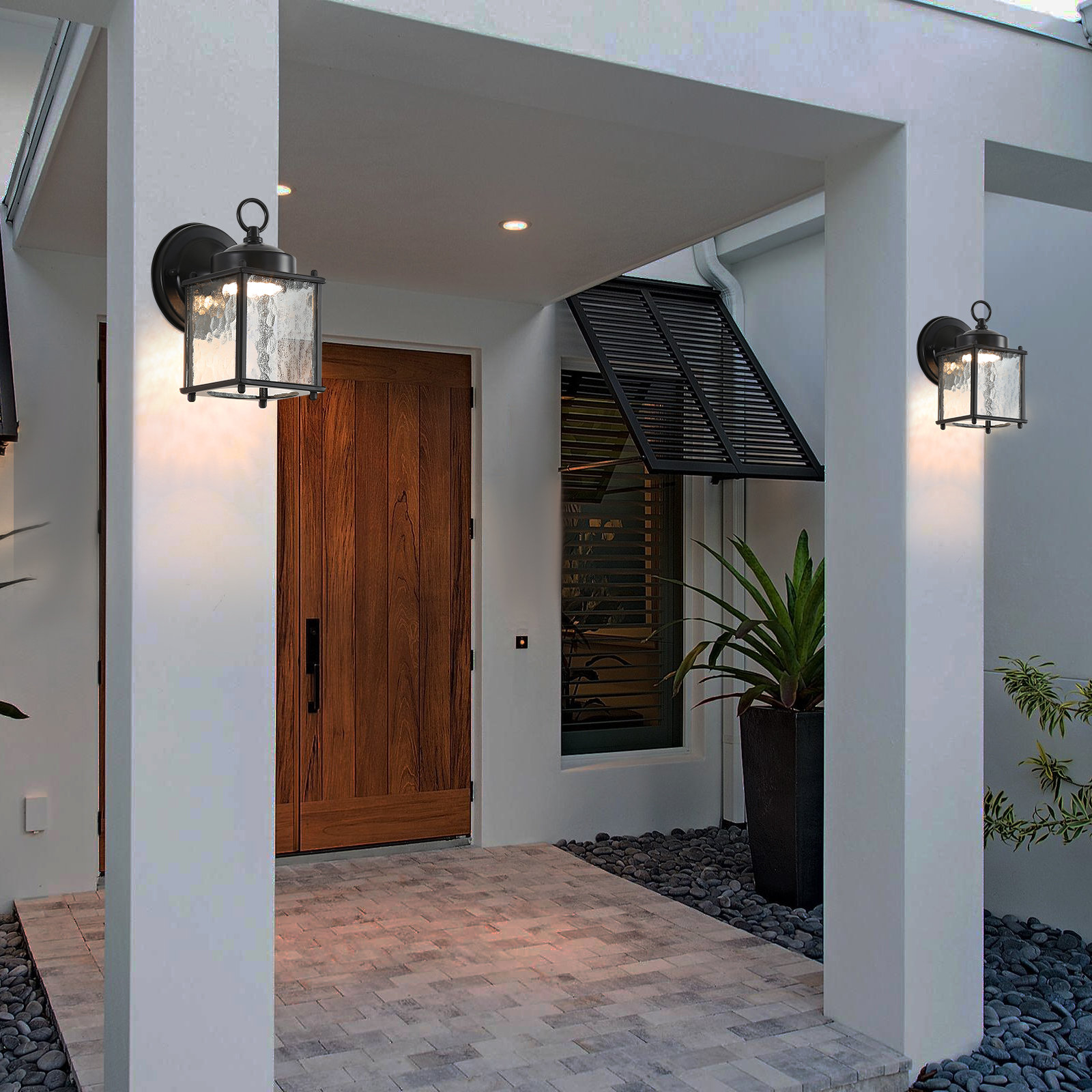 SolarEra Modern Rustic Outdoor Wall Lantern With Weatherproof Design ...