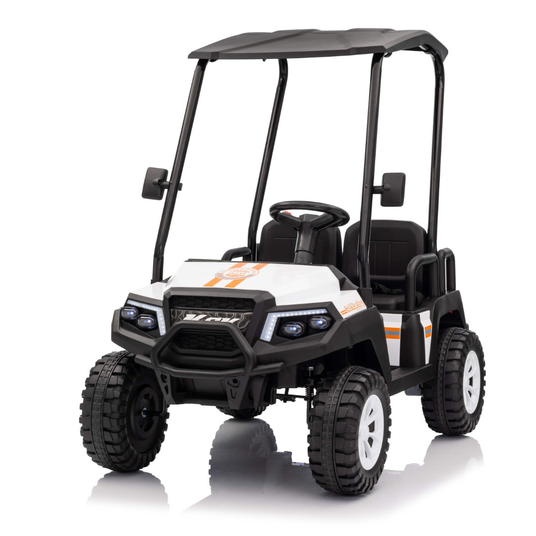 KidsVip 24V 4-Seater 4X4 Ride-On Golf Buggy W/ Rubber Wheels, Music ...