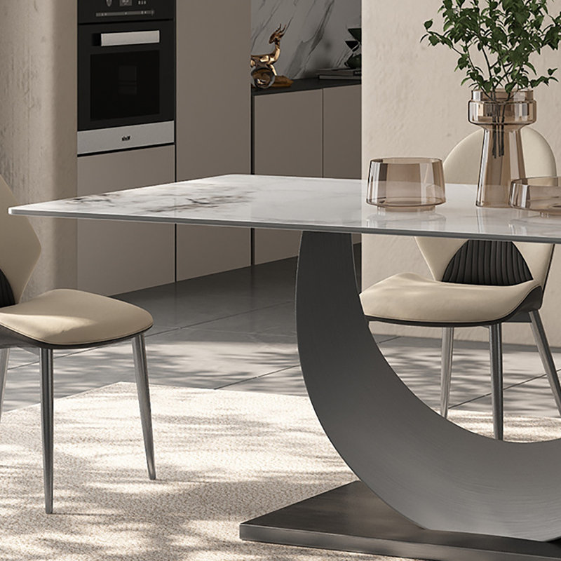 Brayden Studio® Rock Dining Table With Stainless Steel Frame Dining ...