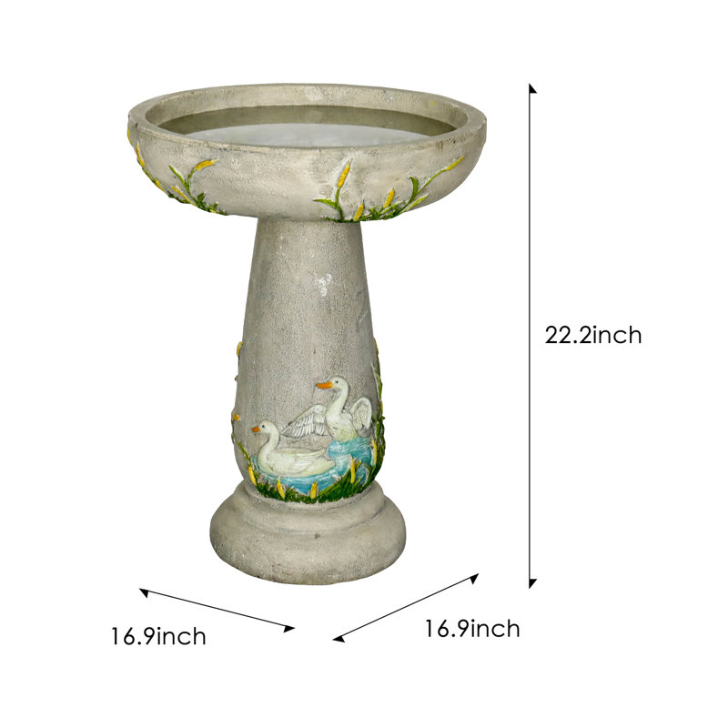Rosalind Wheeler Chericka Concrete / Cement Pedestal Birdbath | Wayfair