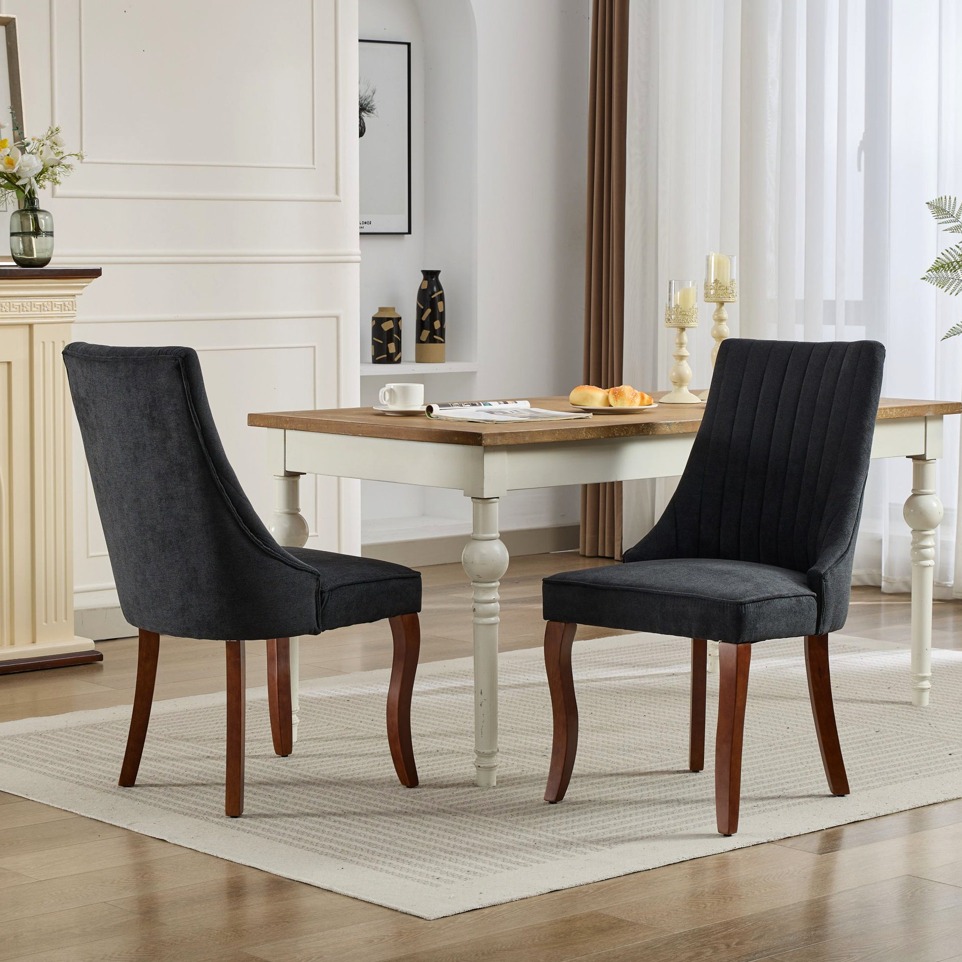 Lark Manor™ Dining Chairs Of 2 With Rayon Cloth , High Back Support For ...
