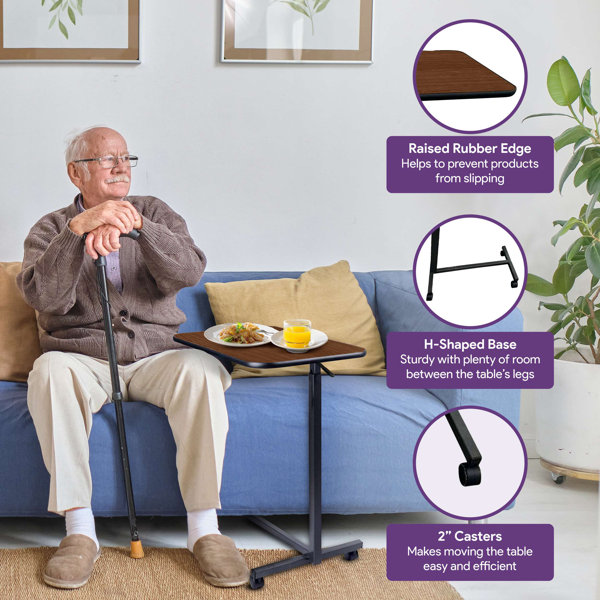 ProHeal Rolling Medical Overbed Table with Wheels and Adjustable Height ...