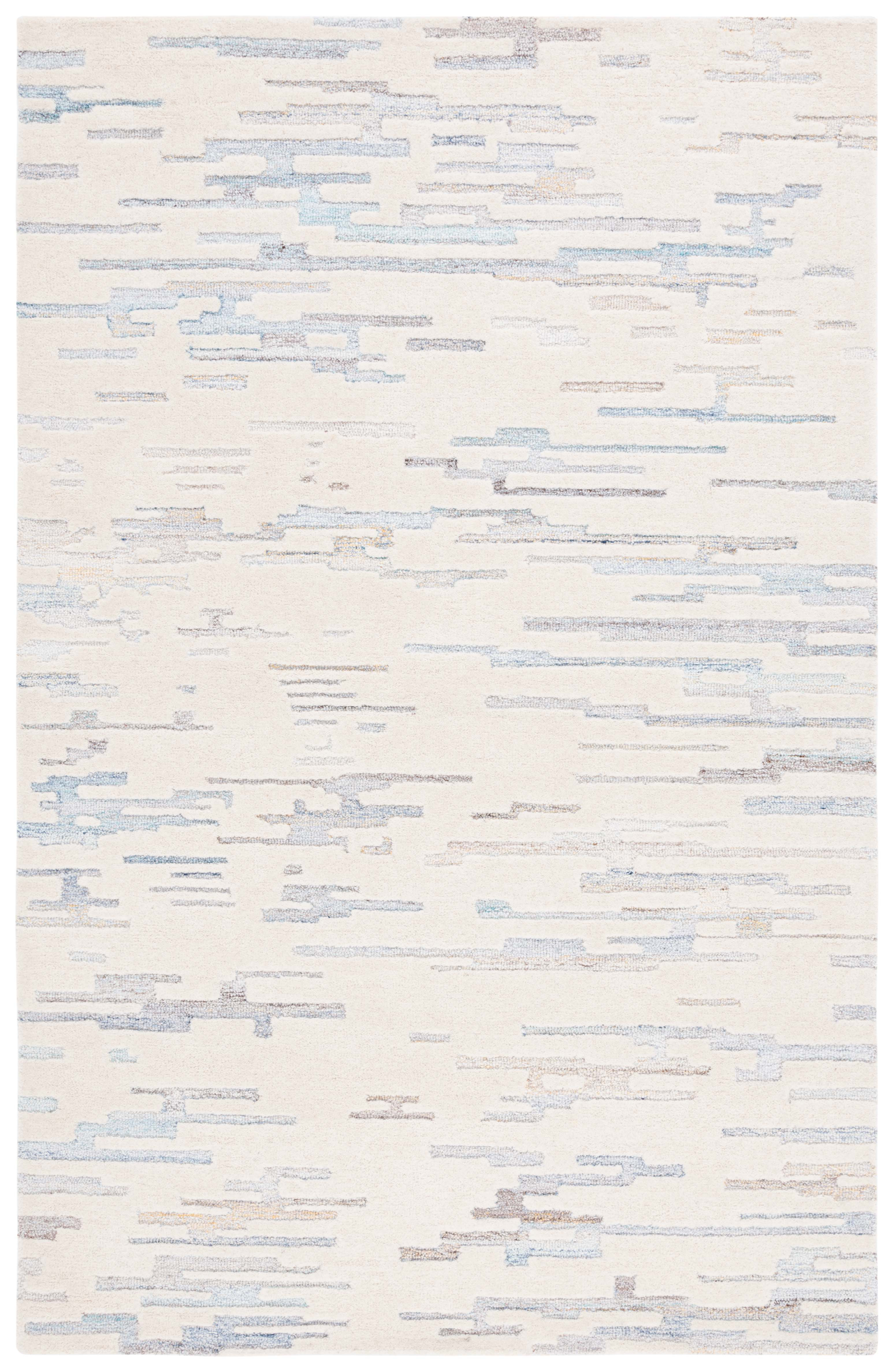 Highland Dunes Alonie Hand Tufted Wool/Pet/Cotton Abstract Rug in Ivory ...