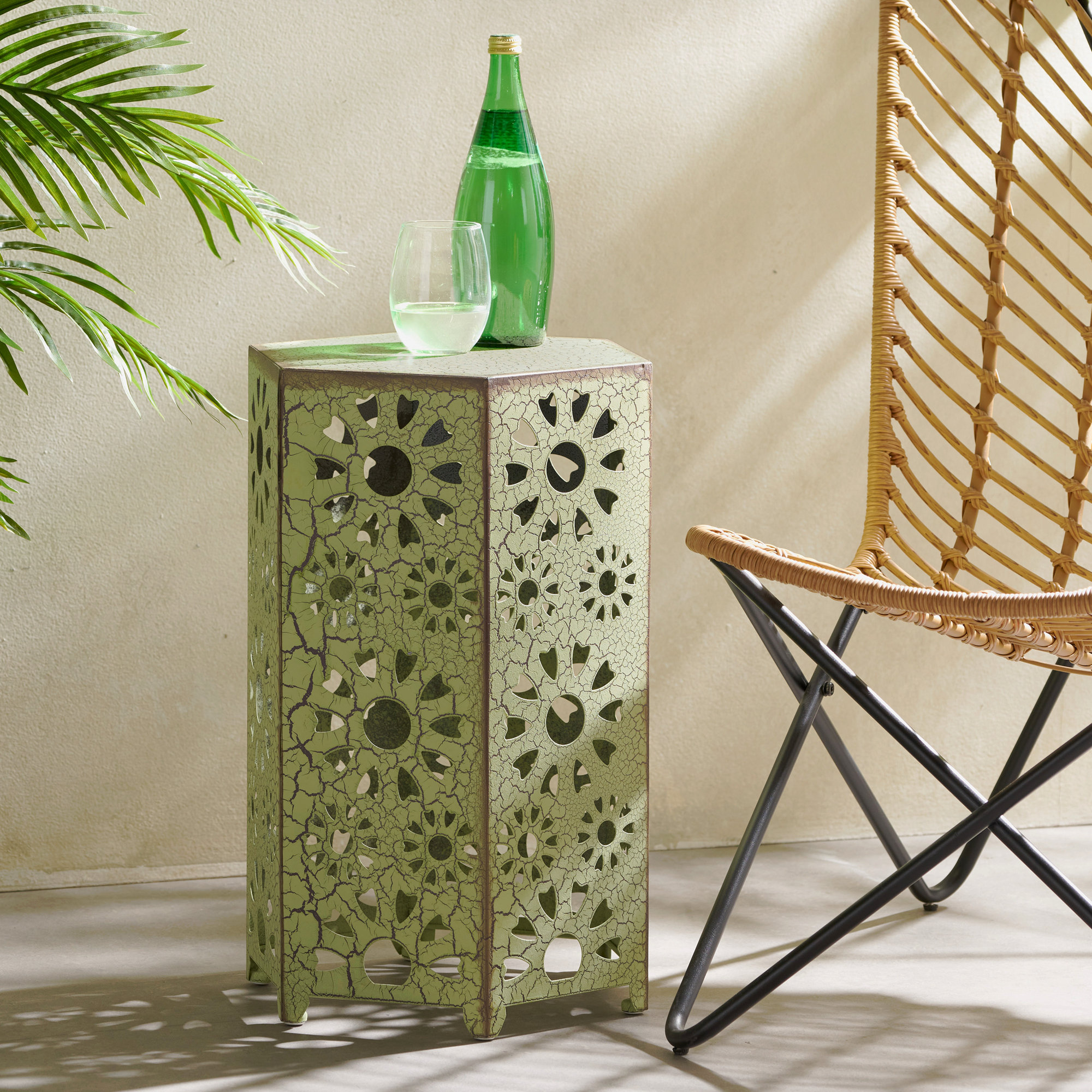 Latitude Run® 14" Side Table With Sunburst Cut Out Design - Wayfair Canada