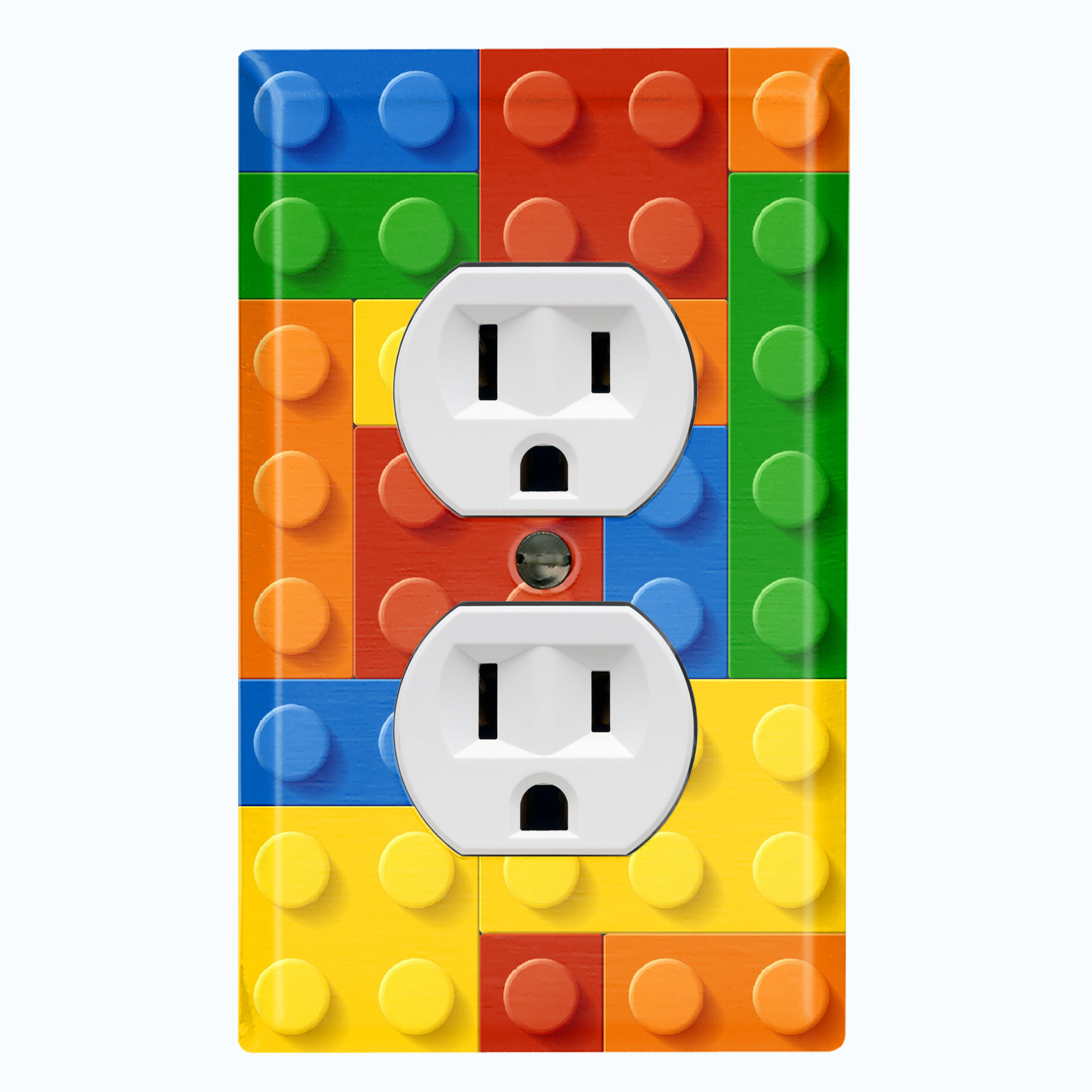 WorldAcc Colorful Brick Toy Kids Themed 1 - Gang Duplex Outlet Standard ...